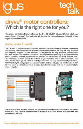 dryve® motor controllers for your linear axis | igus® Engineer's Toolbox